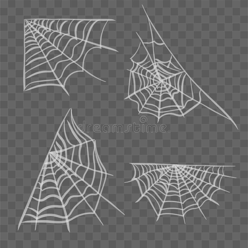 Spiderweb or Spider Web Cobweb on Wall Corner Vector Isolated Icons ...
