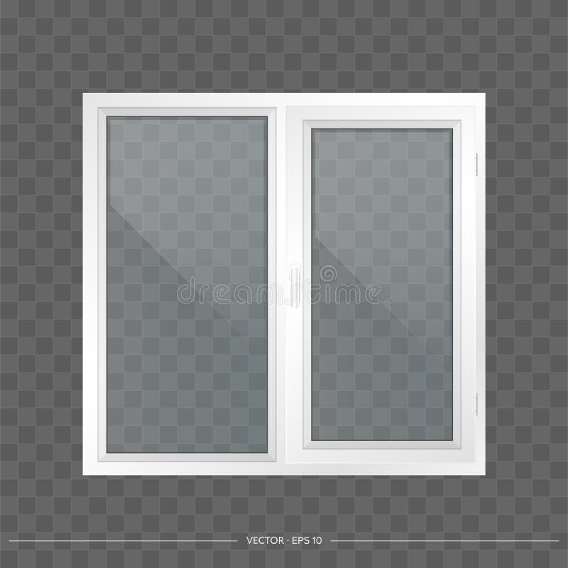 White Metal-plastic Window with Transparent Glasses. Modern Window in a ...