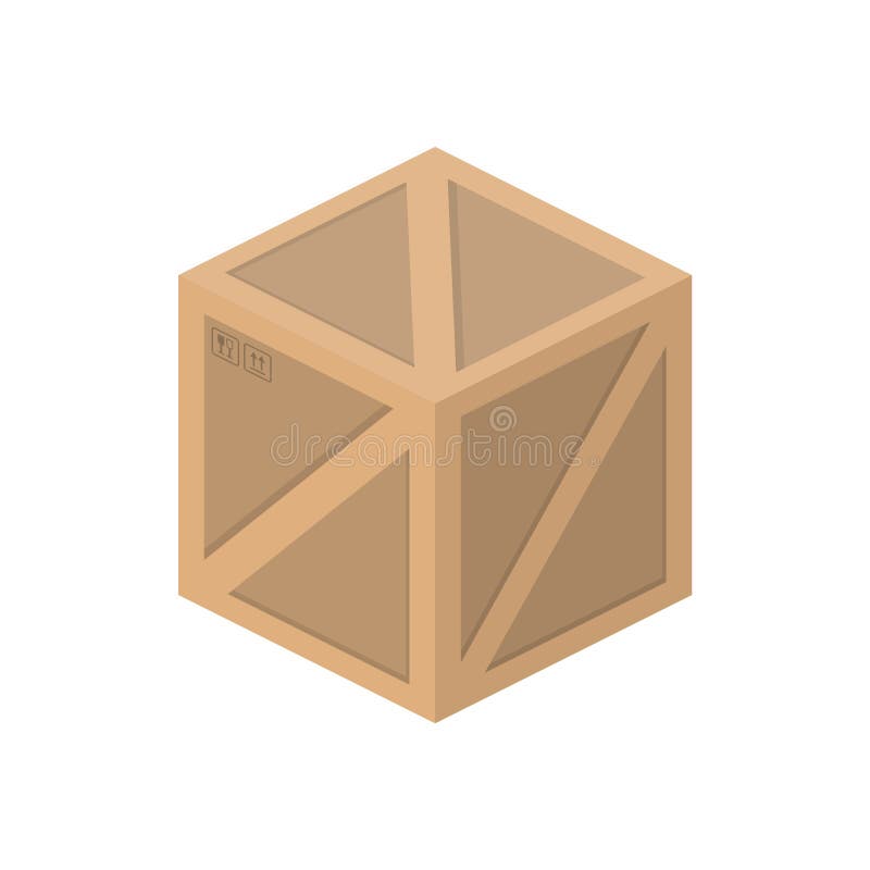 Wooden Box Isometric. Good for Design on the Topic of Delivery and ...