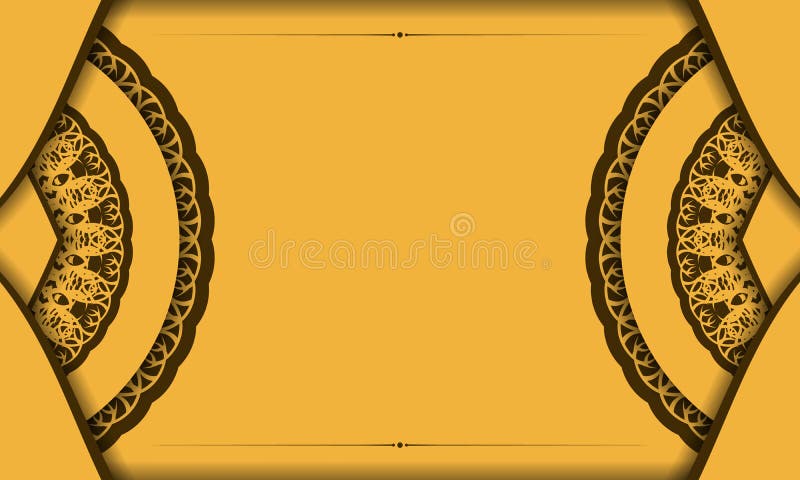 Yellow Background with Greek Brown Ornaments and Space for Text Stock ...