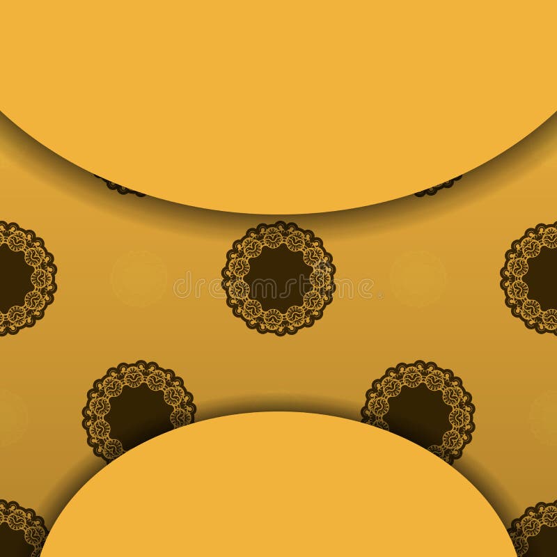 Yellow Background with Greek Brown Pattern for Logo Design Stock Vector ...