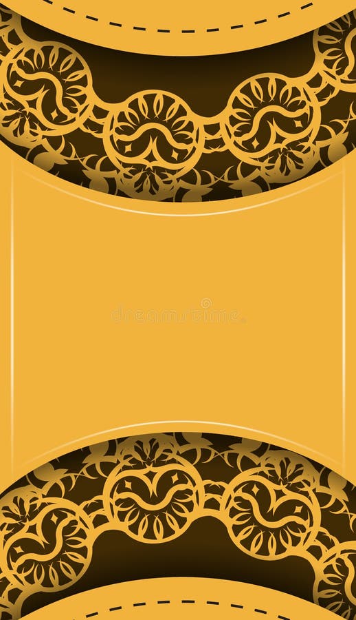 Yellow Background with Greek Brown Pattern and Logo Space Stock Vector ...