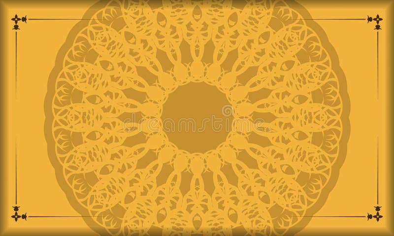 Yellow Background with Greek Brown Pattern for Design Under Your Text ...