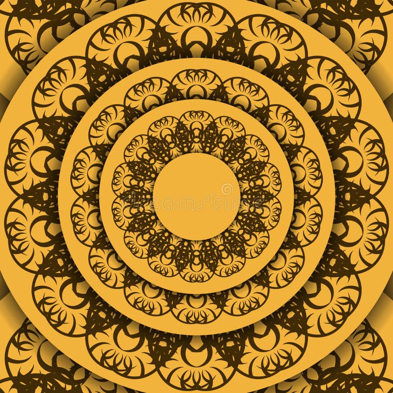 Yellow Color Brochure with Vintage Brown Pattern for Your ...