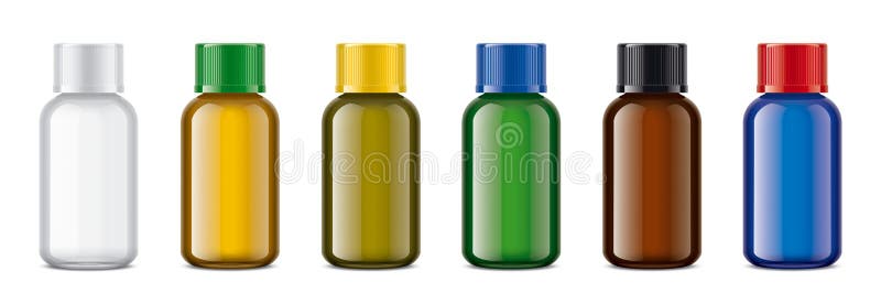 Plastic Colored Bottles Set. Transparent Version. Stock Vector ...