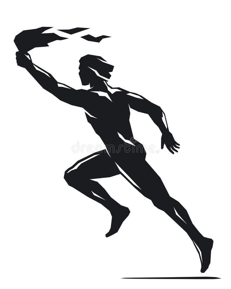 Man Running Olympic Torch Stock Illustrations – 89 Man Running Olympic ...
