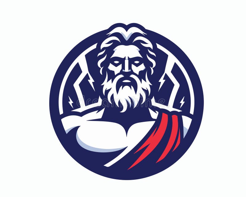 Zeus God of Thunder Logo stock vector. Illustration of wise - 309855293