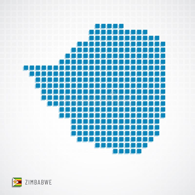 Zimbabwe map and flag icon stock vector. Illustration of nation - 116706024