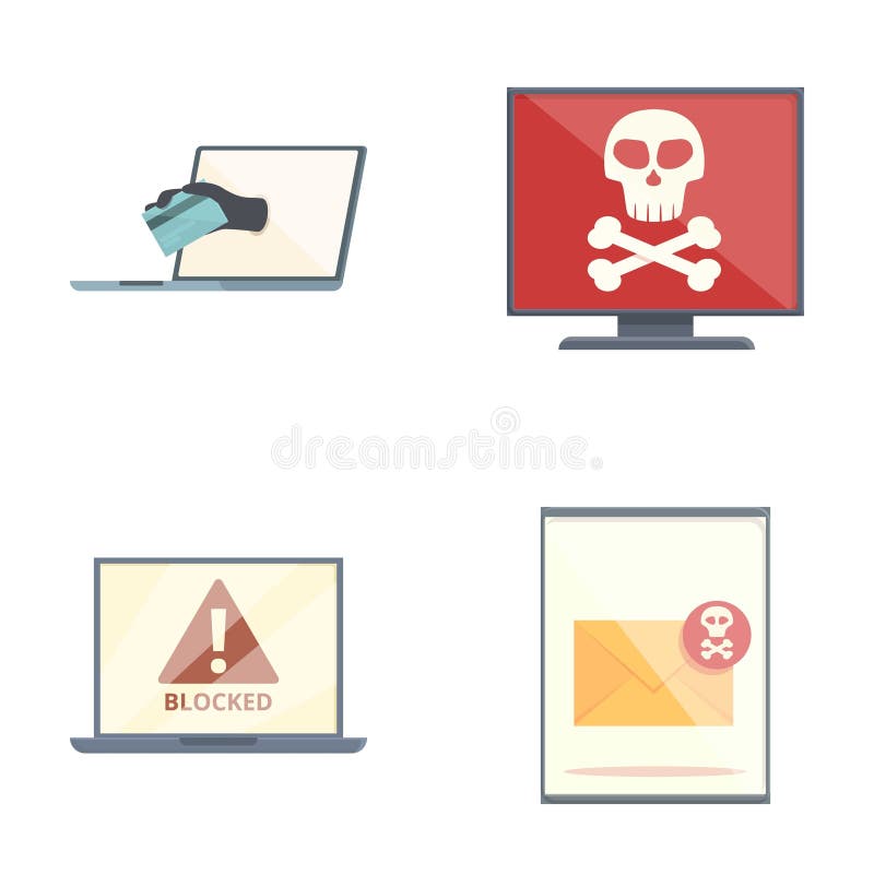 Set of Computer Security Icons Stock Vector - Illustration of ...