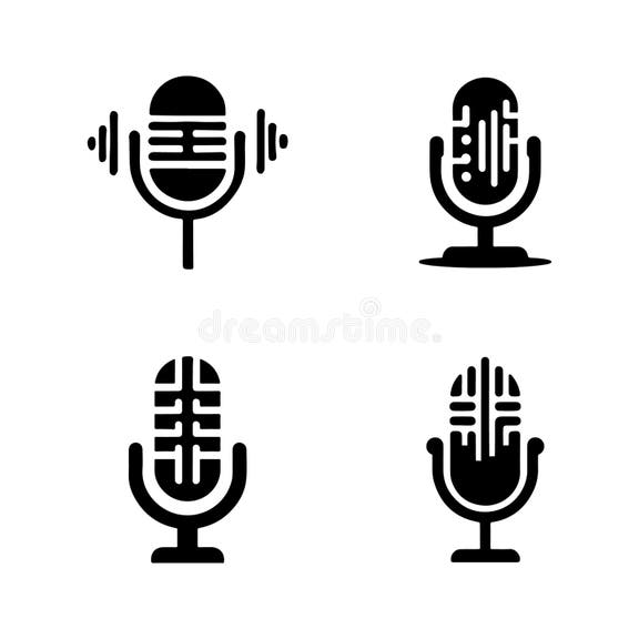Vector Illustrations of Different Microphone Designs Stock Vector ...