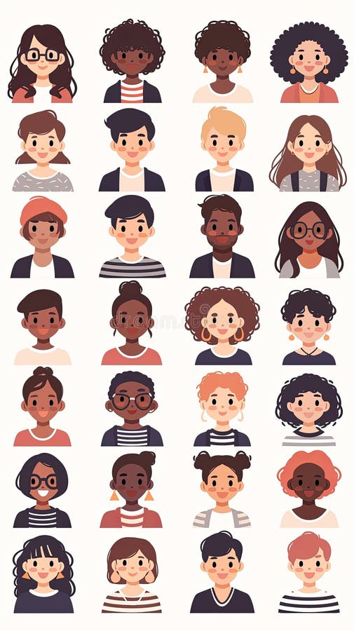 Vector Illustrations of Diverse Avatars Representing Figures for ...