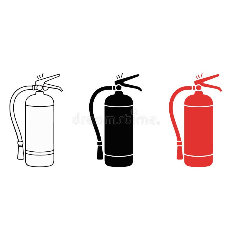 Red Fire Extinguisher Vector for Emergency Safety and Protection Stock Vector - Illustration of ...