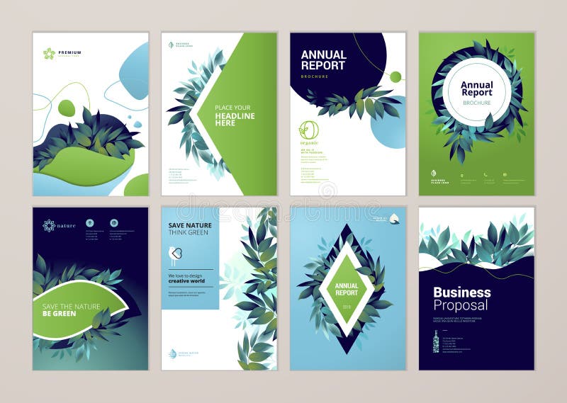 Set of Brochure and Annual Report Cover Design Templates on the Subject ...