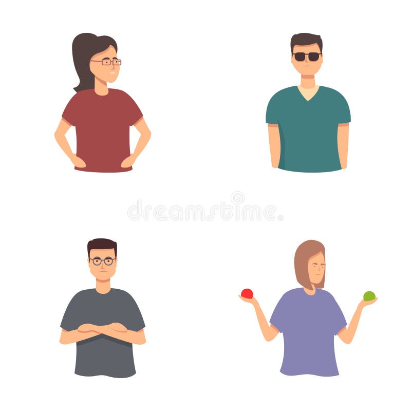 Set of Casual People Illustrations Stock Illustration - Illustration of ...