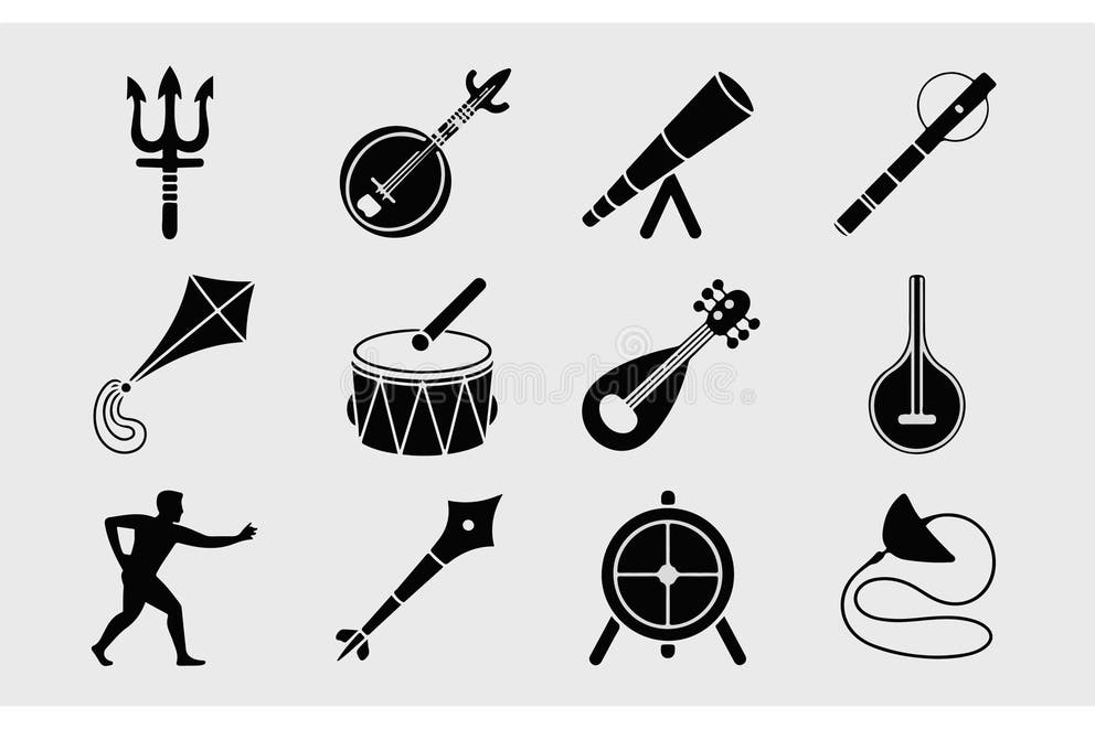 Vector Illustrations of Musical Instruments Objects and Symbolic ...