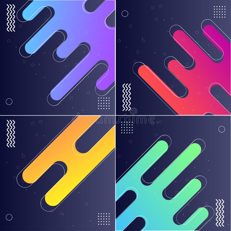 Vector Illustrations Pack of 4 of Modish Backgrounds with Designed ...