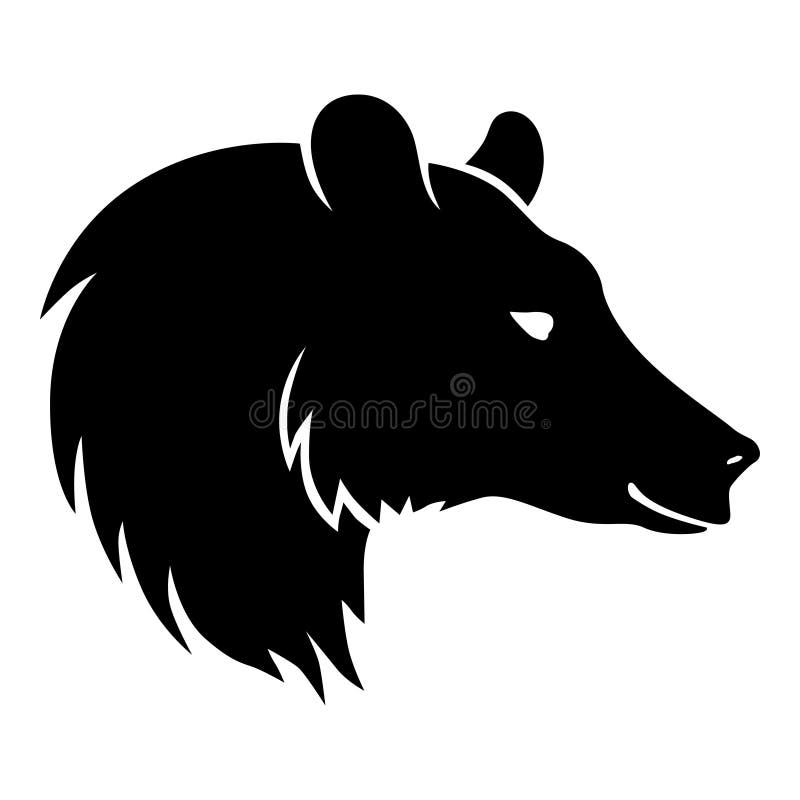 Bear head profile icon stock vector. Illustration of freedom - 241470681