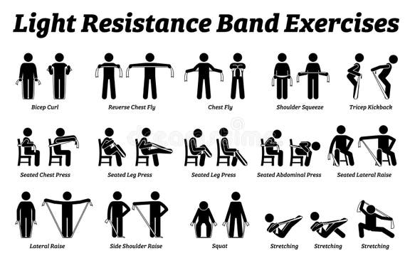 Stretch Band Exercises Stock Illustrations – 110 Stretch Band Exercises ...