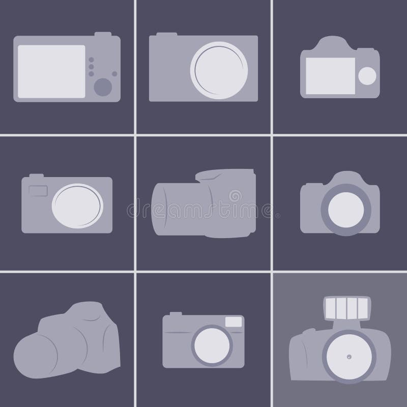 Vector Illustrations on the Theme of the Cameras Stock Vector ...