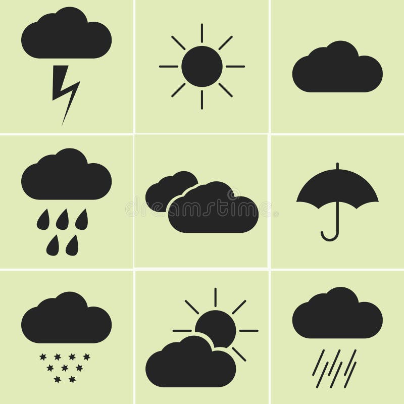 Vector Illustrations on the Theme Weather Stock Vector - Illustration ...
