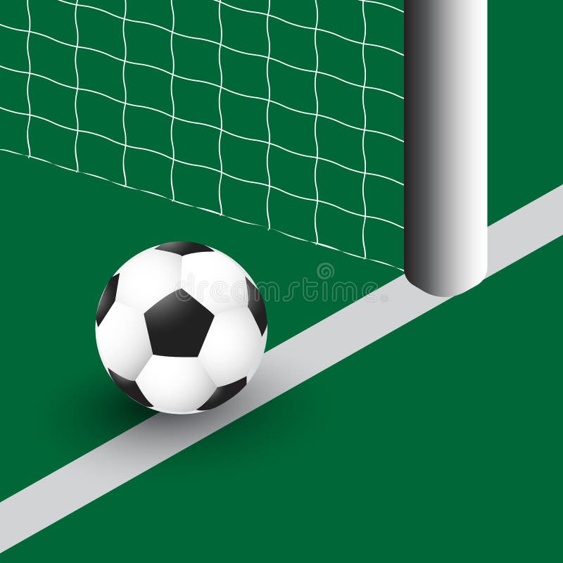 Vector Illustrator of Soccer Ball on the Goal Line Stock Vector ...