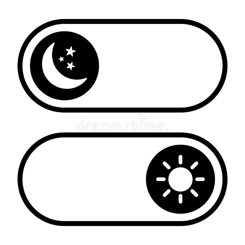 Vector Illustrator Switch To Light or Dark Theme Button Stock Illustration - Illustration of ...