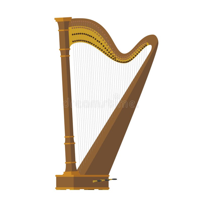 Harpa Isolada Em Um Vetor Branco Do Fundo Ilustração do Vetor ...
