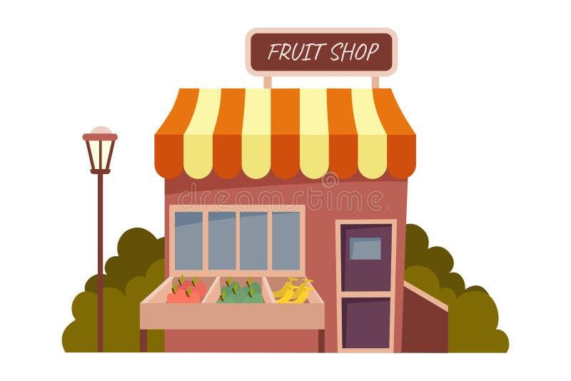 Fruit Shop on wheels. stock vector. Illustration of cartoon - 49711819