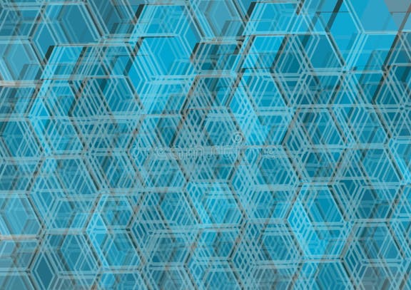Vector Image. an Abstract Pattern, Overlapping Blue Hexagon Stock ...