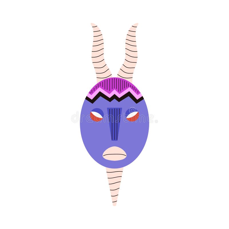 Vector Image of a African Face Mask with Ethnic Ornaments on a White ...
