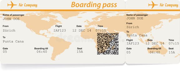 Vector Image of Airline Boarding Pass Ticket Stock Vector ...