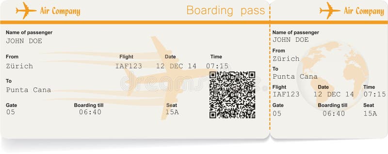 Vector Image of Airline Boarding Pass Ticket Stock Vector ...