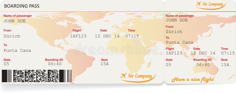 Vector Image of Airline Boarding Pass Ticket Stock Vector ... Vector Image of Airline Boarding Pass Ticket Stock Vector ...