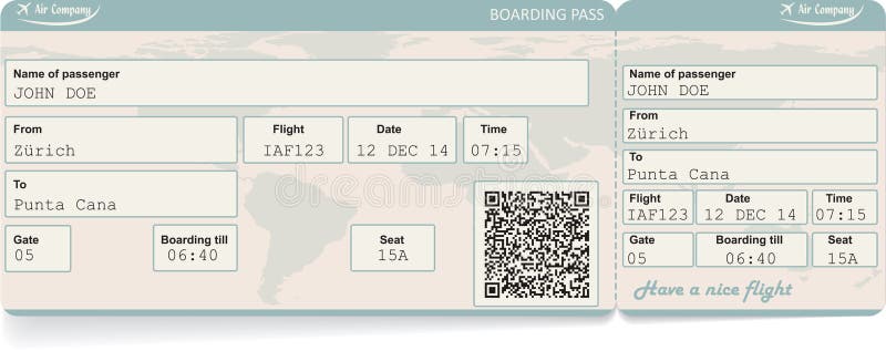 Vector Image of Airline Boarding Pass Ticket Stock Vector ...