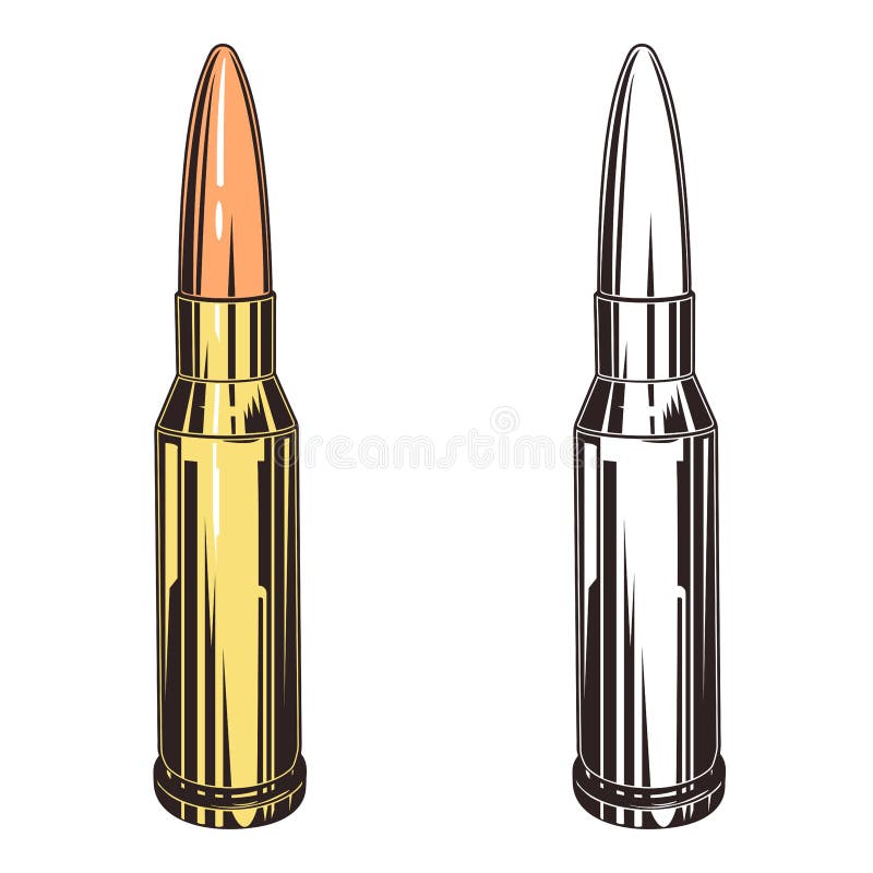 Gun cartridge_4 stock vector. Illustration of bullet - 211068355
