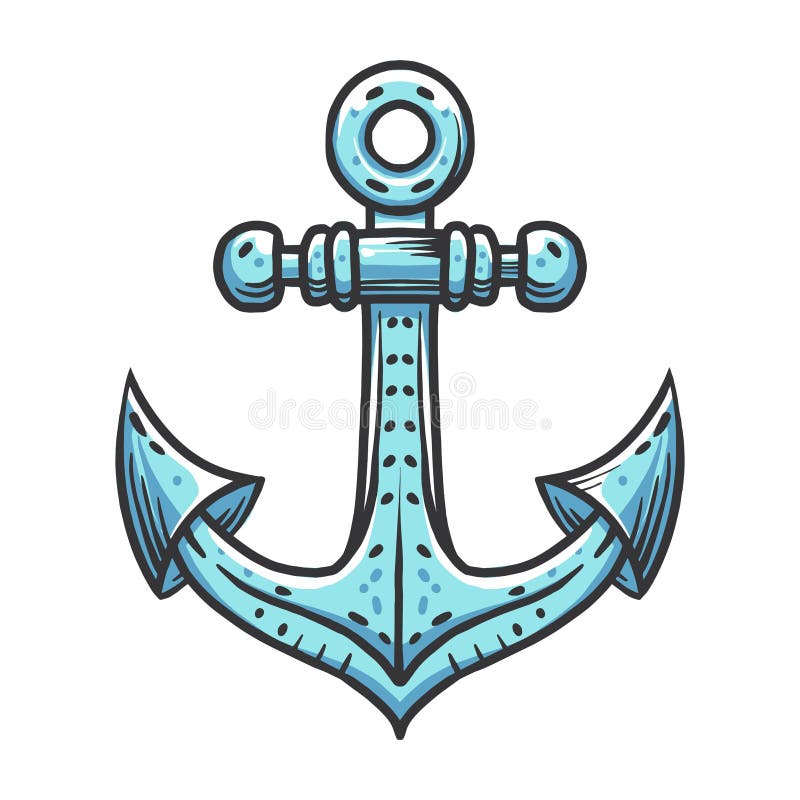 Vector Image of Anchor. Cartoon and Outline Style Image, Isolated on ...