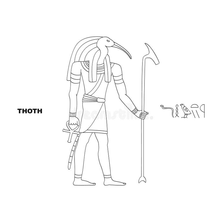 Vector Image with Ancient Egyptian Deity Thoth Stock Vector ...