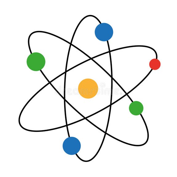 Vector Image of Atom Model in Color Stock Vector - Illustration of ...