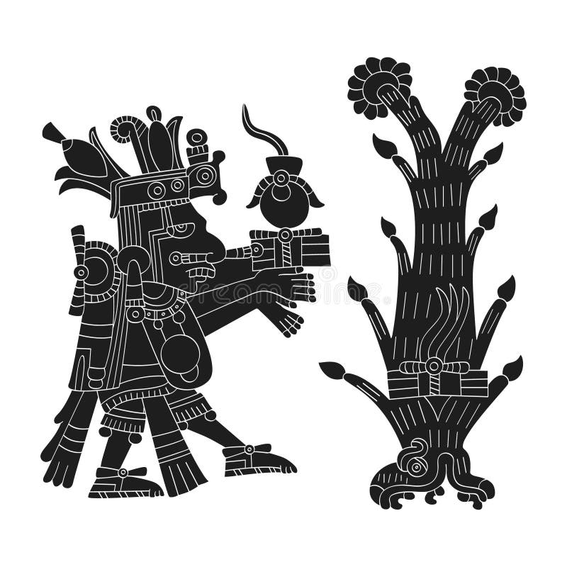 Vector Image with Aztec God Centeotl Lord of Maize Stock Vector ...
