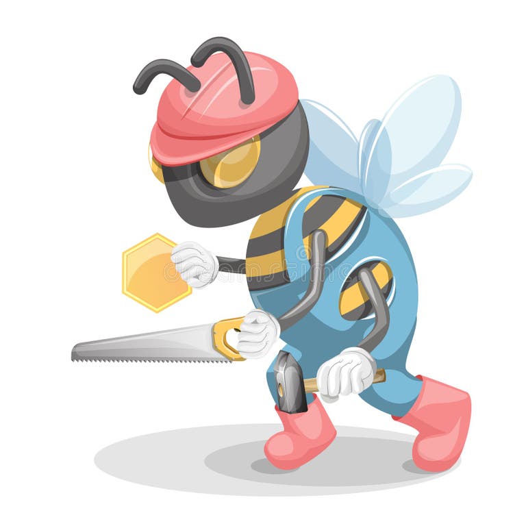 A Bee in Construction Uniform with Tools. Stock Illustration ...