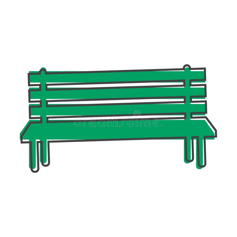 Vector Image of the Bench Cartoon Style on White Isolated Background ...