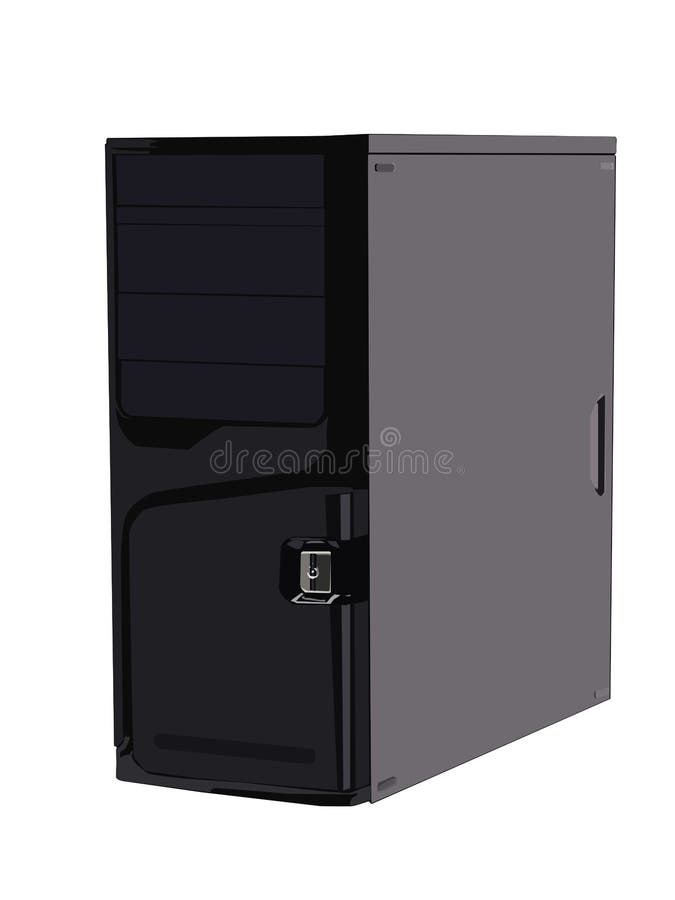 Vector Image of Black Computer Stock Illustration - Illustration of ...