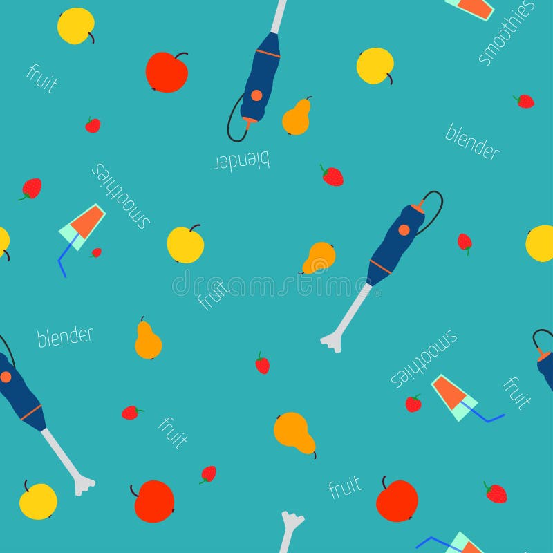 Vector Image of a Blender and Fruits. Seamless Pattern Stock Vector ...