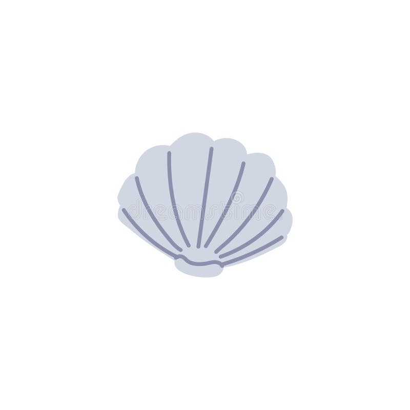 Summer Vector Blue Seashell on Isolated Background. Stock Vector ...