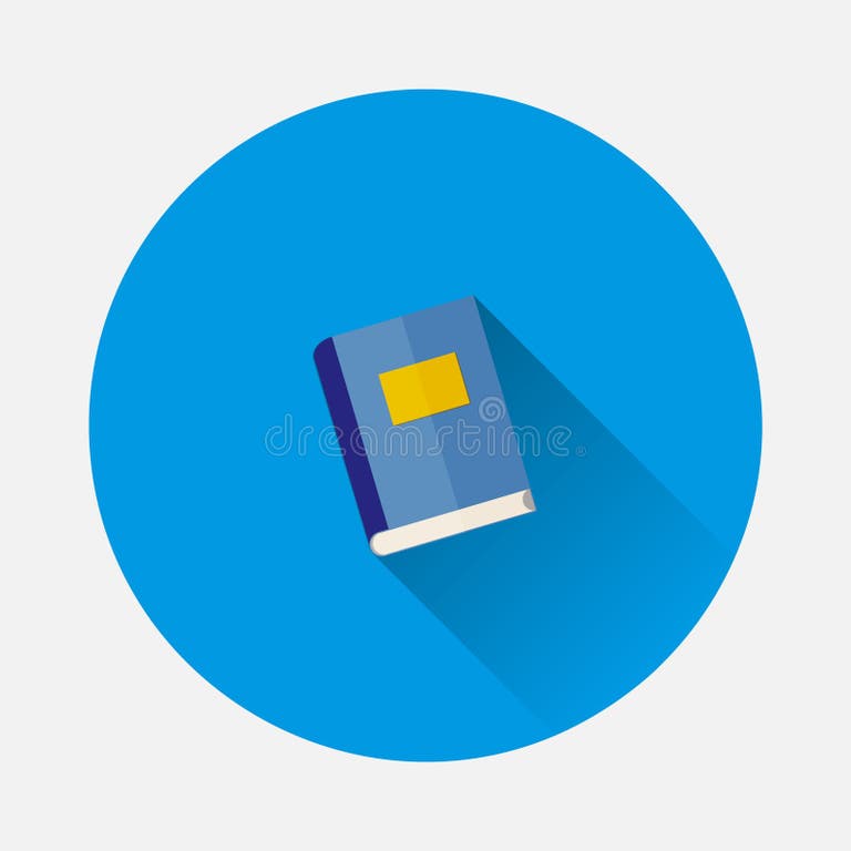 Vector Image of Book Icon on Blue Background. Flat Image with Long ...