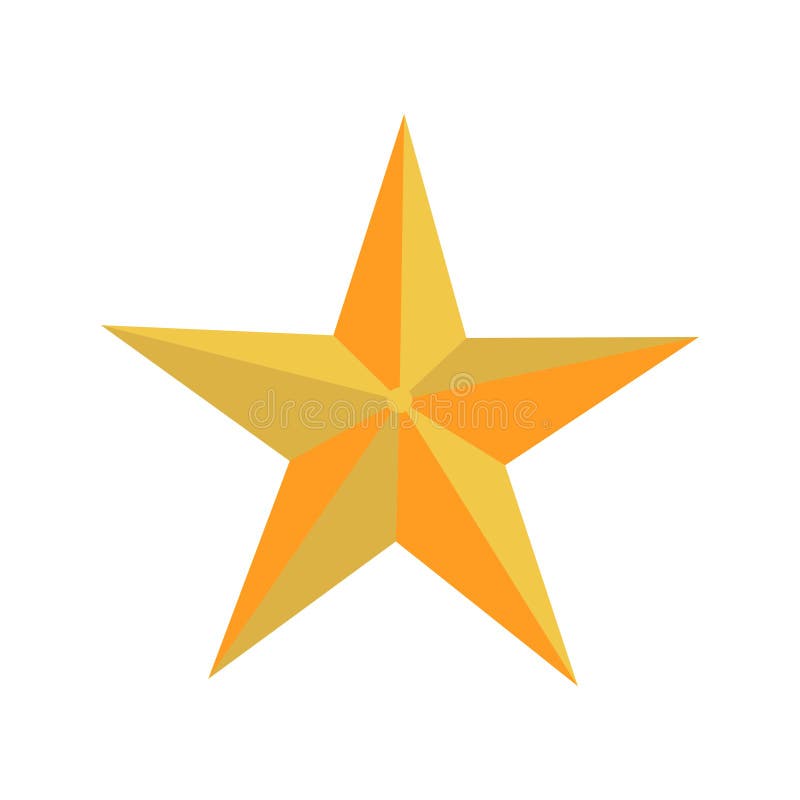 Vector Image of a Bright Yellow Star with Edges on a White Background ...