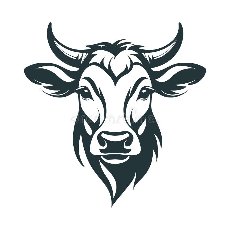 Vector Image of a Bull Head on a White Background Stock Vector ...