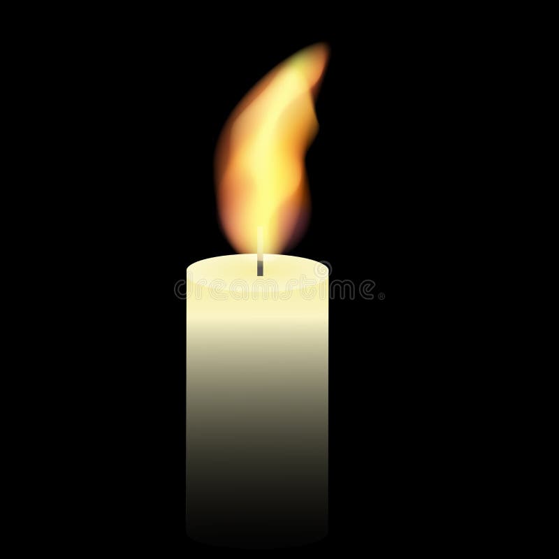 Vector Image of a Burning Candle. Realistic Candle Flame. Stock Vector ...