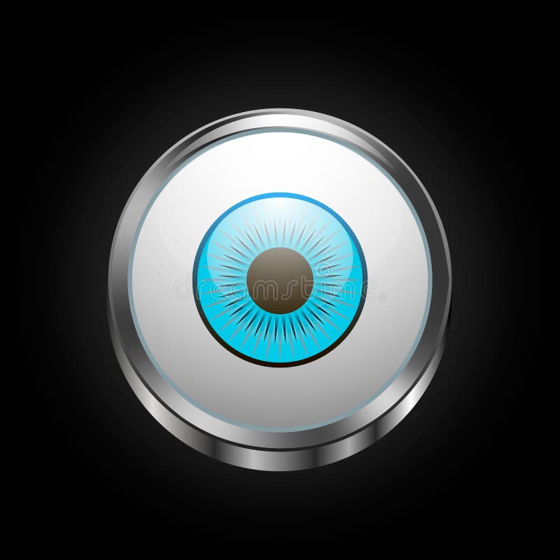 Vector Image of a Button in the Form of Eye Stock Vector - Illustration ...