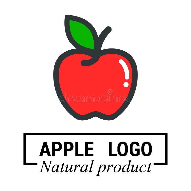 Cartoon apple vector logo stock vector. Illustration of design - 150346554